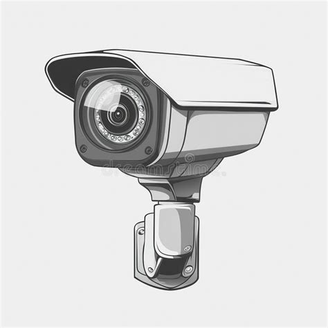Surveillance Camera On White Background Security Monitoring Technology