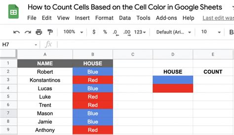 Count Cells Based On Cell Color Google Sheets