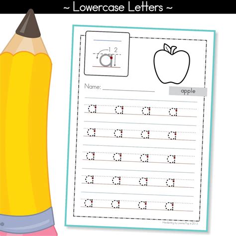 Free Lowercase Letters Handwriting Practice Worksheet PDF Printable Art And Words