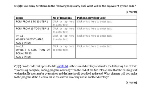 Solved Q1a How Many Iterations Do The Following Loops