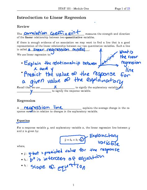 L6 Notes Linear Regression Introduction To Linear Regression Review The Measures The Strength