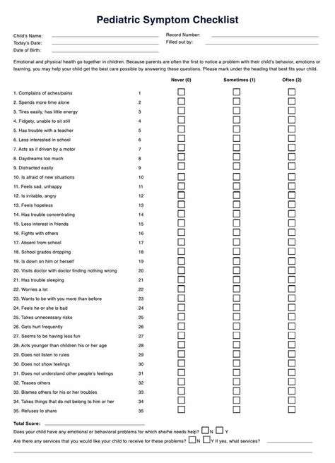Pediatric Symptom Checklist