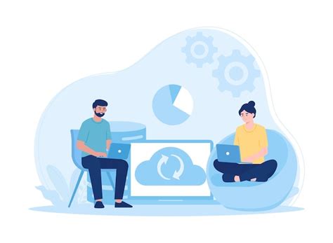 Premium Vector Man Analyzing Data Storage Graph Concept Flat Premium Vector Man Analyzing Data Storage Graph Concept Flat