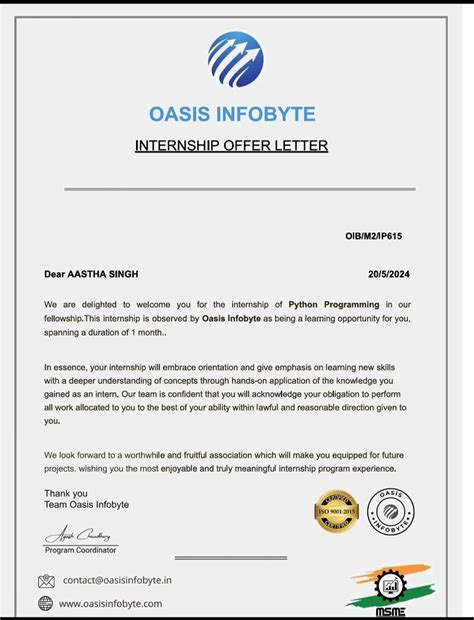 Connections Internship Pythonprogramming Oasisinfobyte Aastha Singh