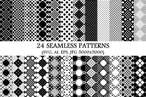24 Seamless Rounded Square Patterns Graphic By Davidzydd · Creative Fabrica