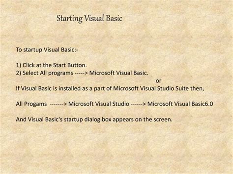 Introduction To Visual Basic Pptpptx