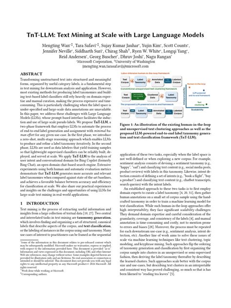 Tnt Llm Text Mining At Scale With Large Language Models Pdf