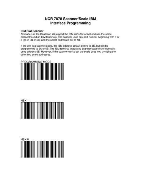 Ncr 7878 Scanner Scale Ibm Interface Programming
