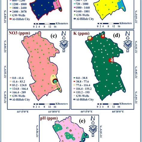 Interpolation Maps Using Idw Method In Gis Of A Ca B Mg C No3 D K Download Scientific