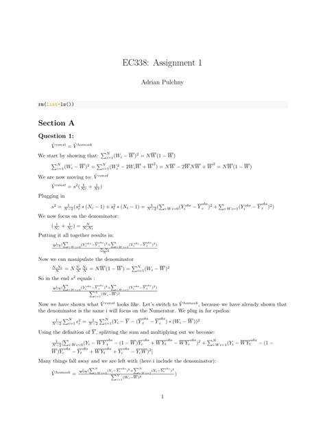 Econometrics Assignment Variance Treatment Effects