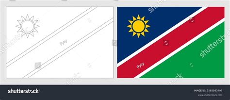 Namibia Flag Coloring Page Set White Stock Vector Royalty Free 2568993497 Shutterstock