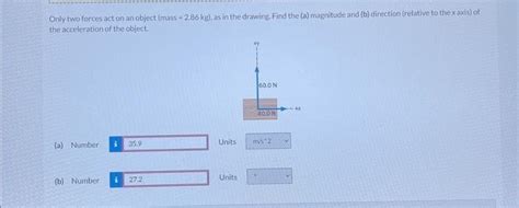 Only Two Forces Act On An Object Mass 2 86 Kg As