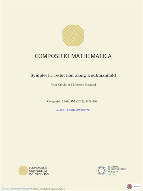 Pdf Symplectic Reduction Along A Submanifold
