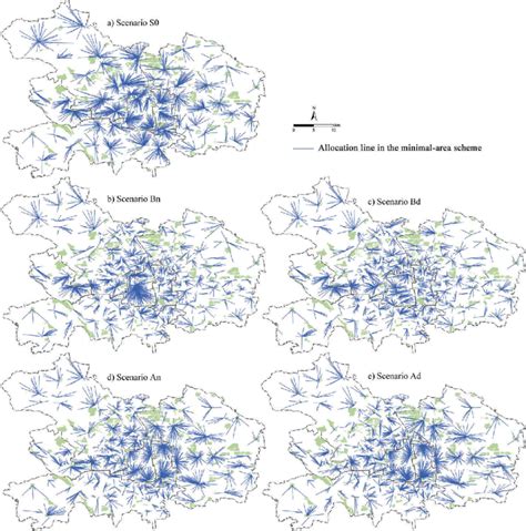 Spatial Allocation Results Corresponding To The Minimal Area Solutions