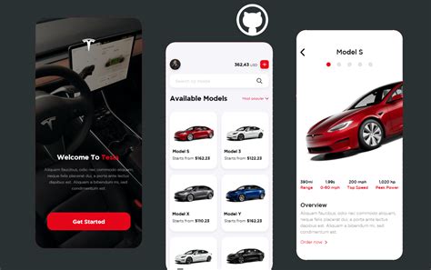 Github Tisserak Teslaapp Cr Dits Https Behance Net Gallery Tesla Car Rental App