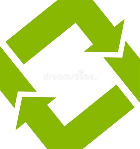Two Green Arrows Rotating And Forming A Square On A White Background Representing Circular