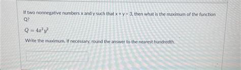 solved if two nonnegative numbers x and y such that x y 3