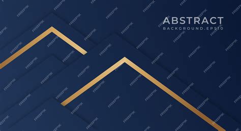 Premium Vector Abstract Premium Dark Blue Geometric Overlap Layer With Stripes Golden Lines