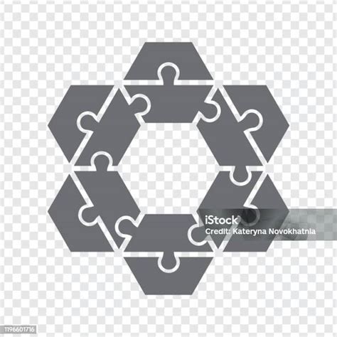 회색간단한 아이콘 다각형 퍼즐 투명 한 배경에 열두 요소의 간단한 아이콘 다각형 퍼즐 육각형의 퍼즐 벡터 일러스트 레이션 Eps10 0명에 대한 스톡 벡터 아트 및 기타