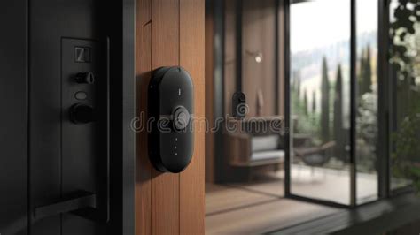 An Angled View Of A Smart Door Lock With A Voice Recognition Feature