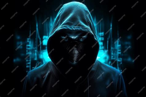 Premium Ai Image Computer Hacker Green Ascii Style On Black Background