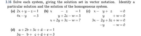 Solved 3 16 Solve Each System Giving The Solution Set In Chegg Com