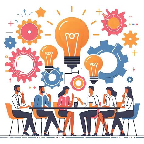 Premium Photo Brainstorming Session Concept Flat Design Illustration
