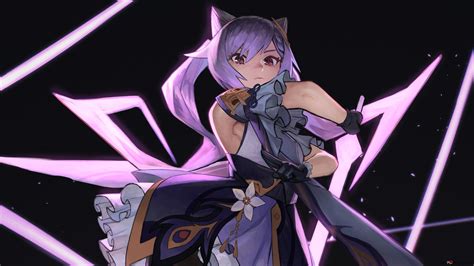 Keqing Hot Girl Megical Power Genshin Impact 2K Wallpaper Download