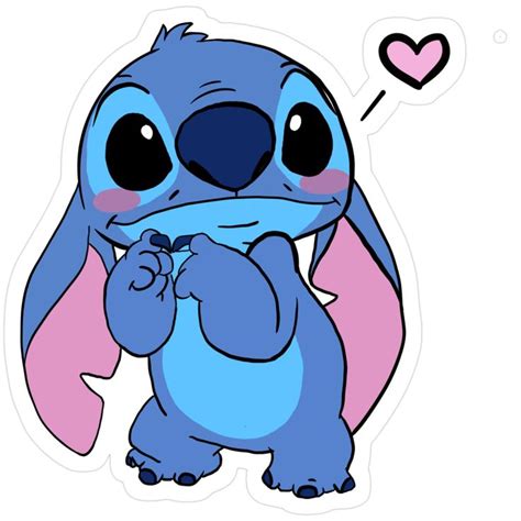 Stitch Heart Sticker In 2025 Lilo And Stitch Drawings Stitch Drawing