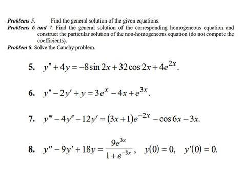 Solved Problems 5 Find The General Solution Of The Given Chegg Com