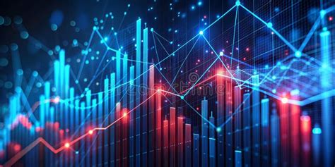 Abstract Data Visualization With Red And Blue Lines On A Grid