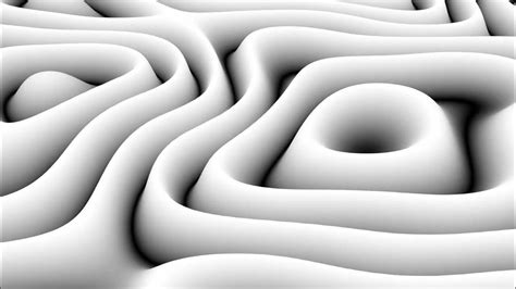 1 Hour Of White Abstract Height Map Pattern Loop Animation 3d