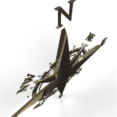 Compass Rose 3d Model 36 3ds C4d Fbx Obj Max Free3d