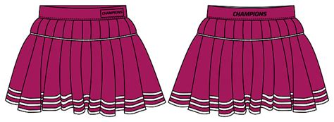 여성 치어 리더 주름진 미니 스커트 유니폼 저지 디자인 플랫 스케치 패션 일러스트 레이 션 소녀와 숙녀 테니스 스커트 컨셉으로