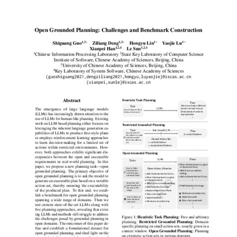 Open Grounded Planning Challenges And Benchmark Construction Acl