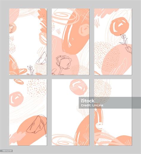 벡터 추상 소셜 미디어 이야기 템플릿의 집합입니다 손으로 그린 추상적 인 배경 0명에 대한 스톡 벡터 아트 및 기타 이미지 0명 고객 참여 구도 Istock