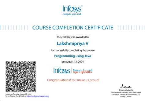 Lakshmipriya V Cse Dept On Linkedin Hello All 😍i Completed Programming Using Java Course In
