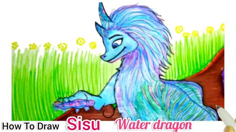 How To Draw Colour Sisu The Water Dragon From Raya And The Last