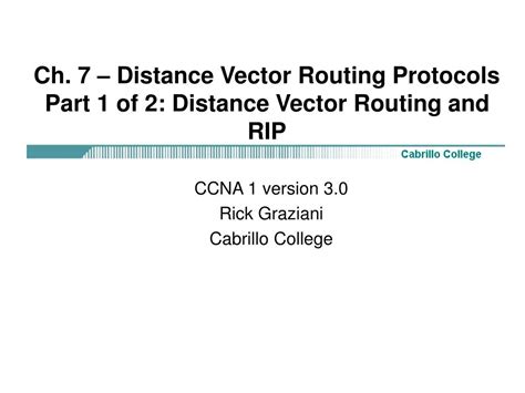 PPT Ch 7 Distance Vector Routing Protocols Part 1 Of 2 Distance Vector Routing And RIP