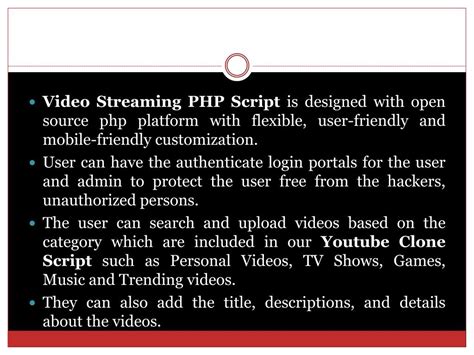 Ppt Youtube Clone Script Videostreaming Php Script Powerpoint Presentation Id8092527