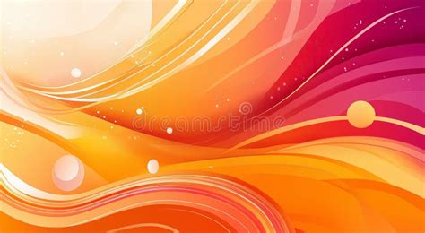 Abstract Vibrant Orange And Red Swirl Design With Dynamic Curves Stock Illustration
