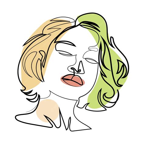 Premium Vector Abstract Woman Face One Line Drawing Portrait Minimalist Style Continuous Line