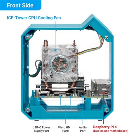 Raspberry Pi Mini Tower Power Kit With Ice Tower Cooler 0 96 Inch Oled Display Raspberry Pi