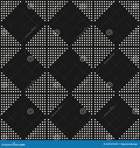 Vector Black And White Geometric Seamless Pattern With Small Squares