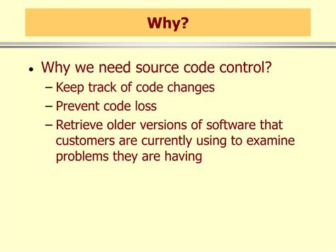 PPT Using Source Code Control Effectively PowerPoint Presentation Free Download ID