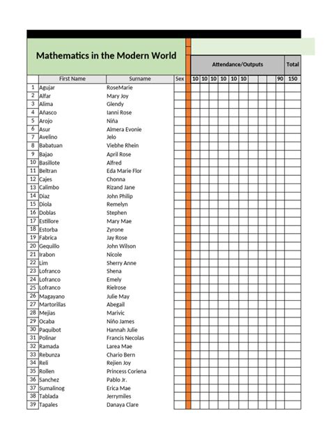 Example Class Record Pdf
