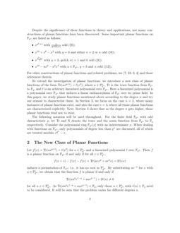 Characterizations Of A Class Of Planar Functions Over Finite Fields DeepAI