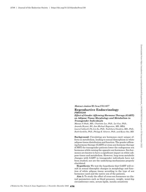 Pdf Pmon280 Effect Of Gender Affirming Hormone Therapy Gaht On