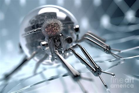 Sci Fi Nanorobot Close Up Inside Body Digital Art By Benny Marty Fine