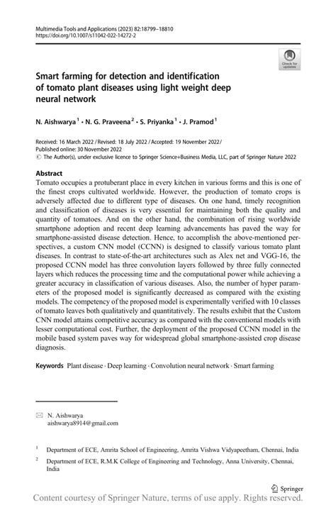 Smart Farming For Detection And Identification Of Tomato Plant Diseases Using Light Weight Deep